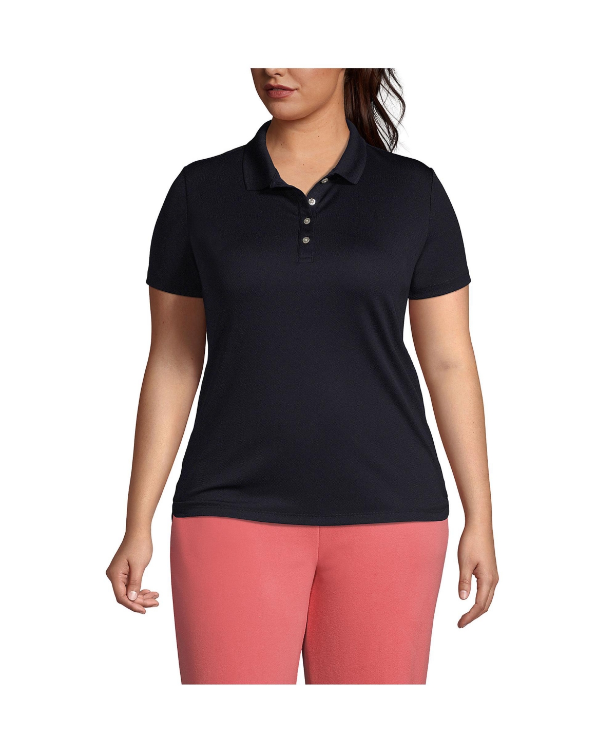 Click here for Lands End Plus Size Short Sleeve Solid Active Polo... prices