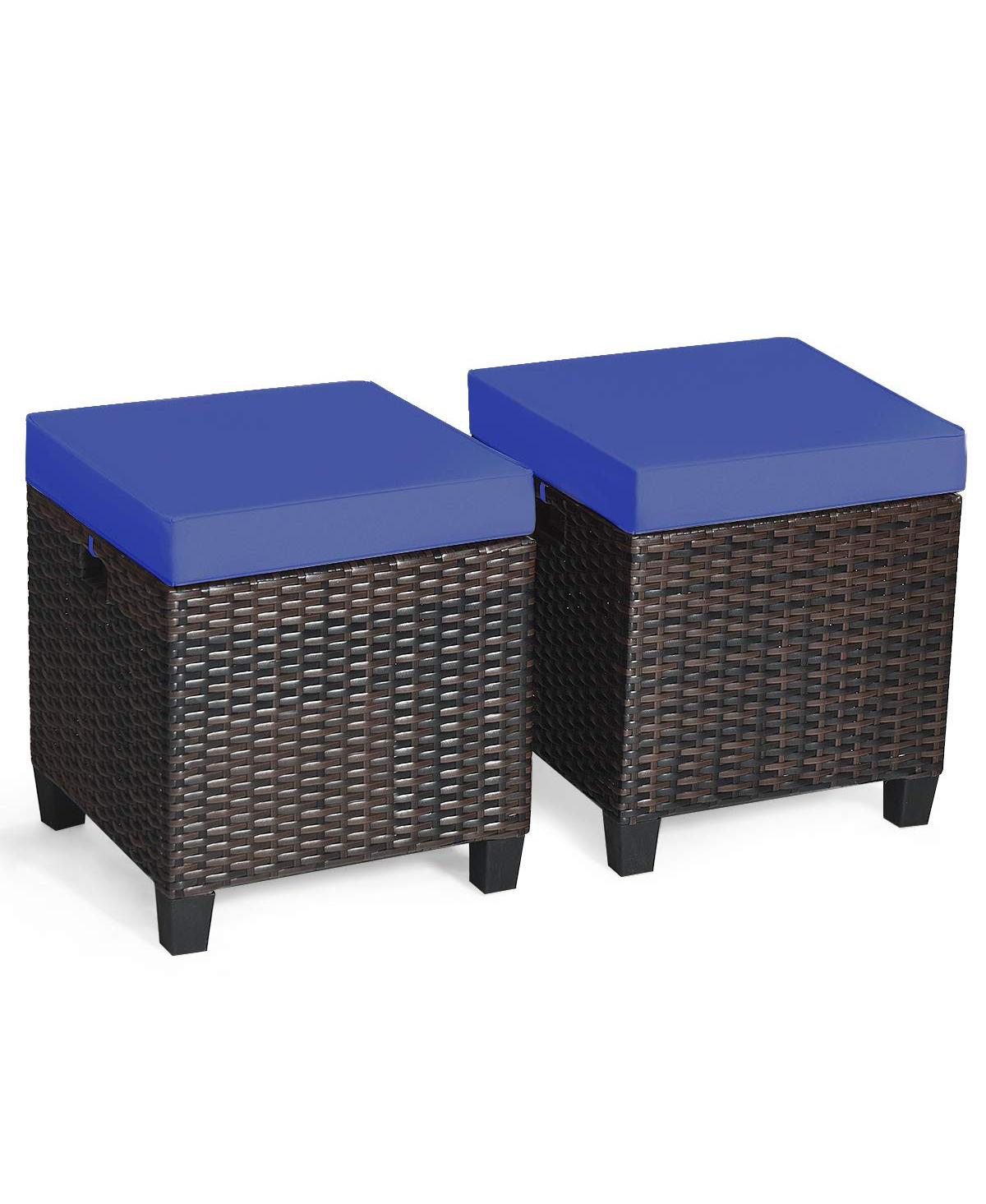 Click here for Skonyon 2 Pieces Patio Rattan Ottoman Set with Rem... prices