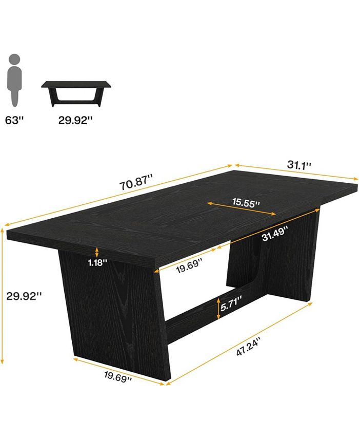Tribesigns 63 inch Computer Desk Modern Office Desk with Shelf for Home ...