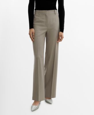 Mango Women's Wide Leg Pleated Pants - Macy's