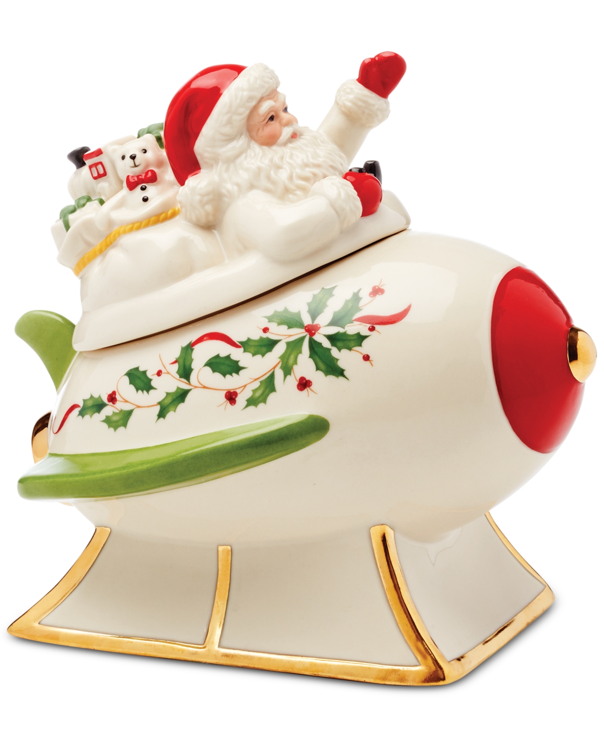 Click here for Lenox Santa Rocket Covered Candy Dish - White prices