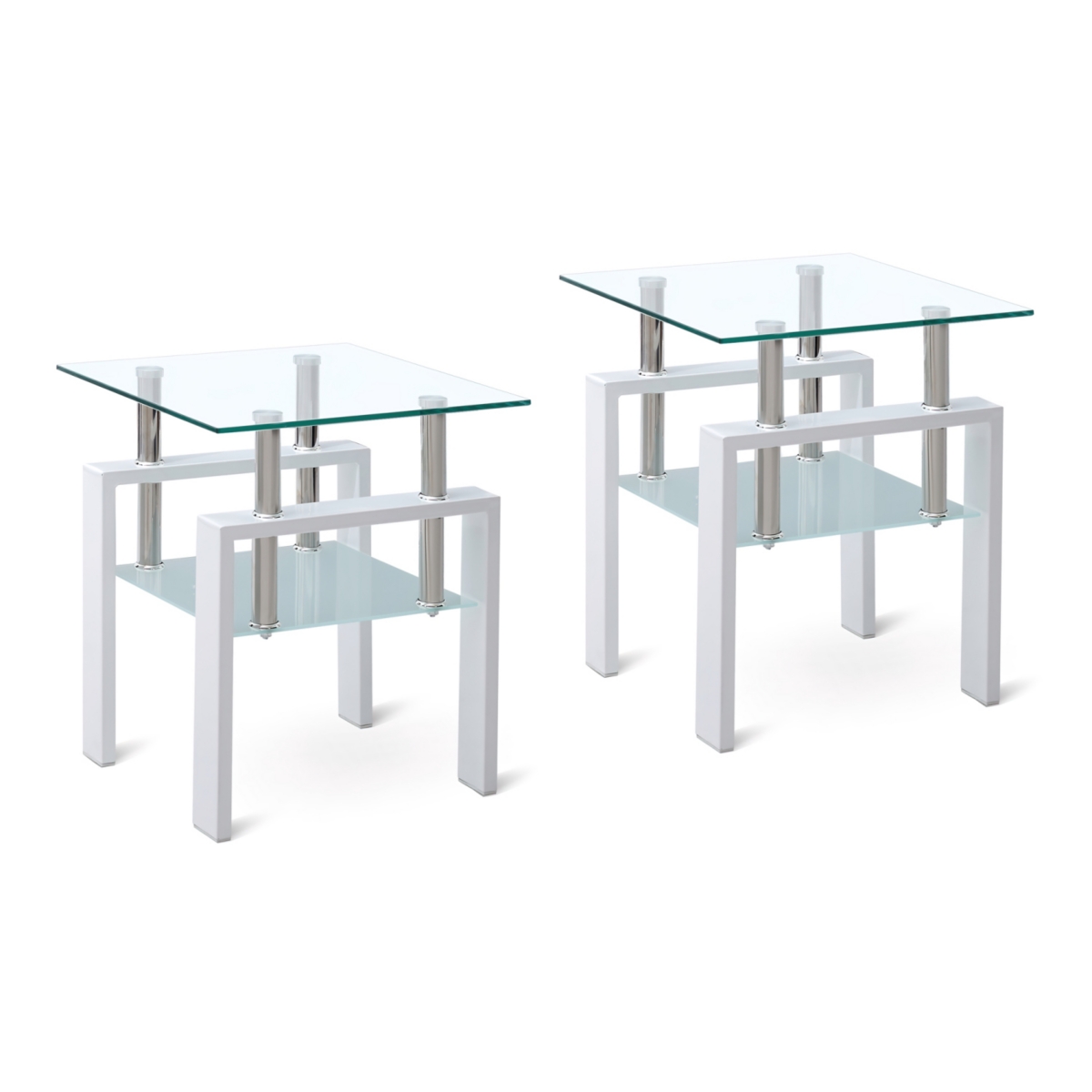 Click here for Streamdale Furniture 2-Layer Tempered Glass End Ta... prices
