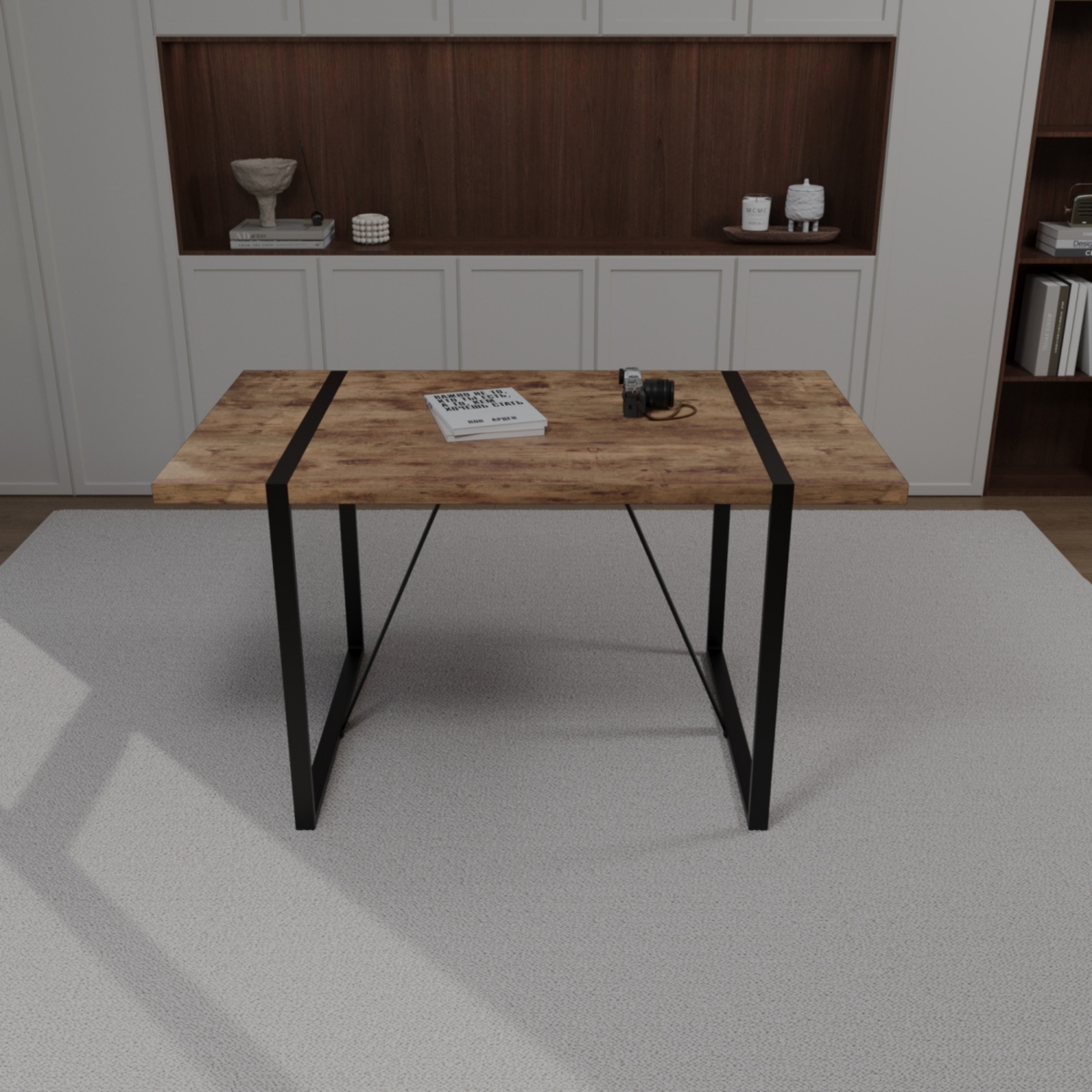 Click here for Streamdale Industrial Dark Wood Dining Table for 4... prices