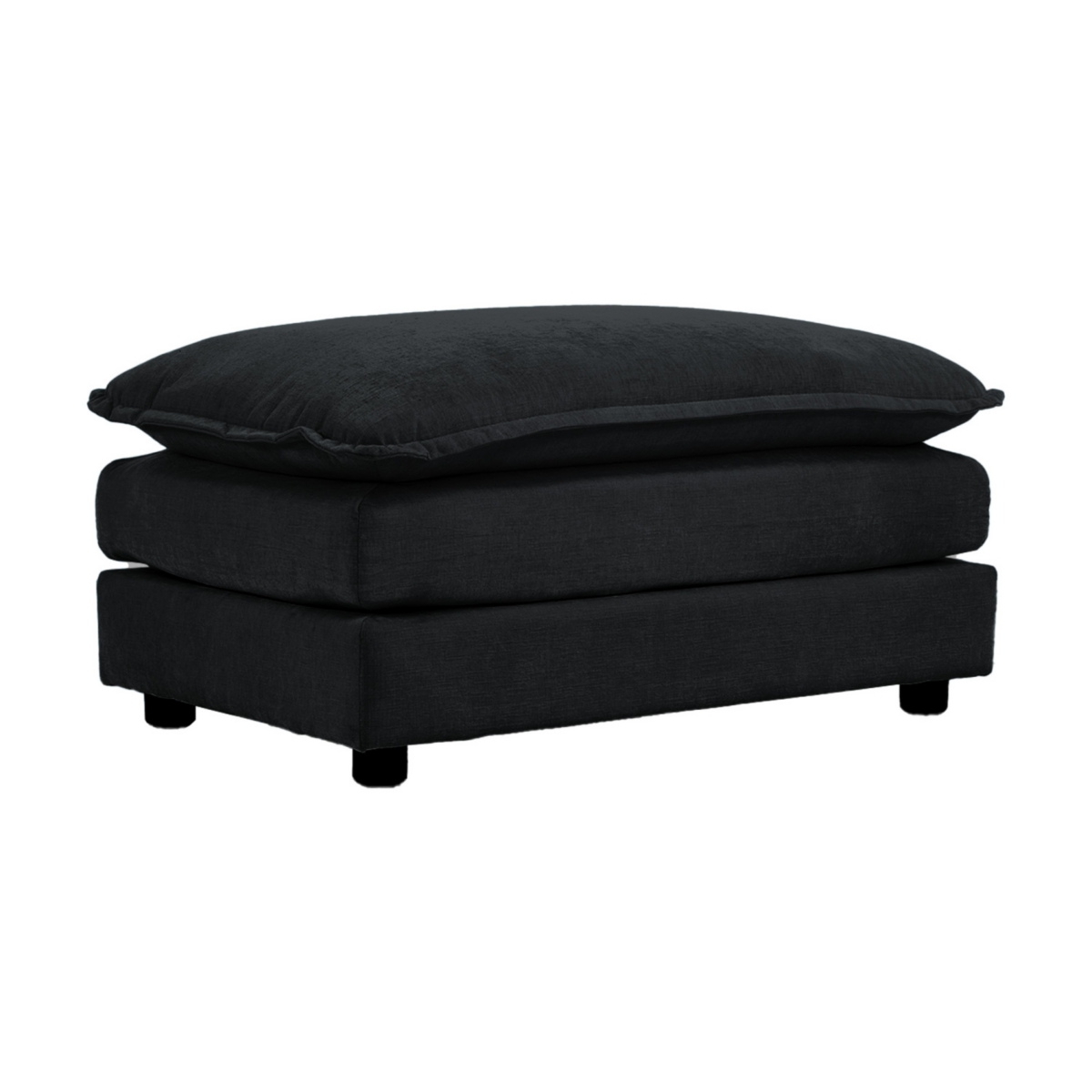 Click here for Black Chenille Ottoman Footrest for Sofa - Black prices