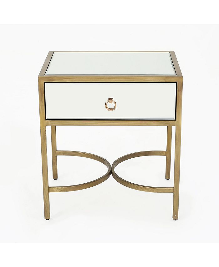 Simplie Fun Luxurious Gold Side Table with Drawer for Sophisticated ...