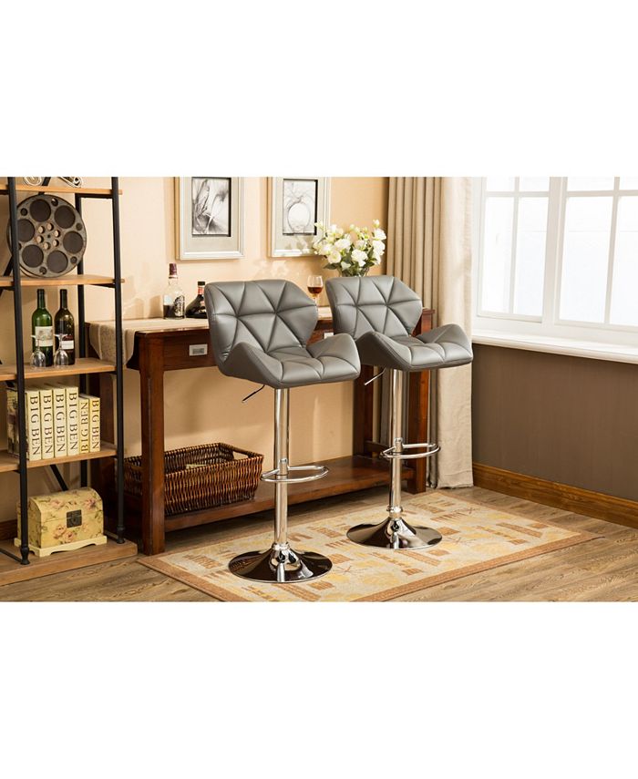 Simplie Fun Contemporary Tufted Adjustable Height Hidraulic Bar Stools ...