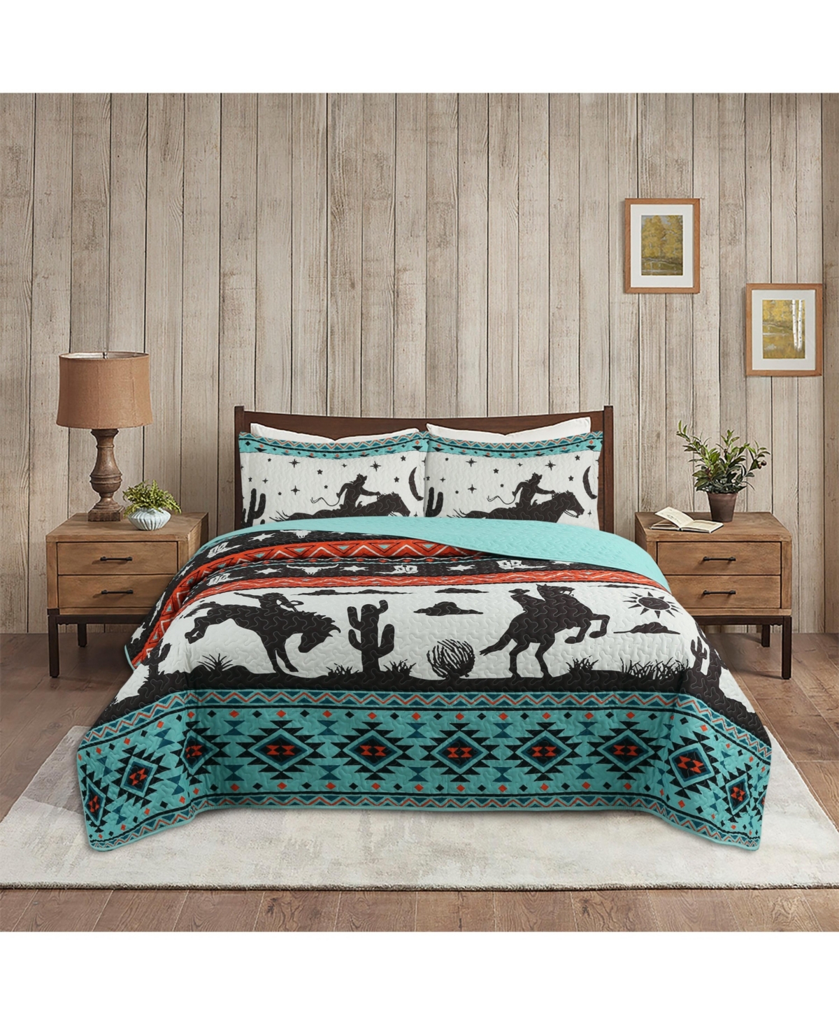 Click here for MarCielo 3 Piece South Western Quilt Bedspread Set... prices