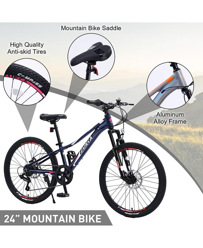 Simplie Fun Mountain Bike for Girls and Boys Mountain 24 inch shimano 7 ...
