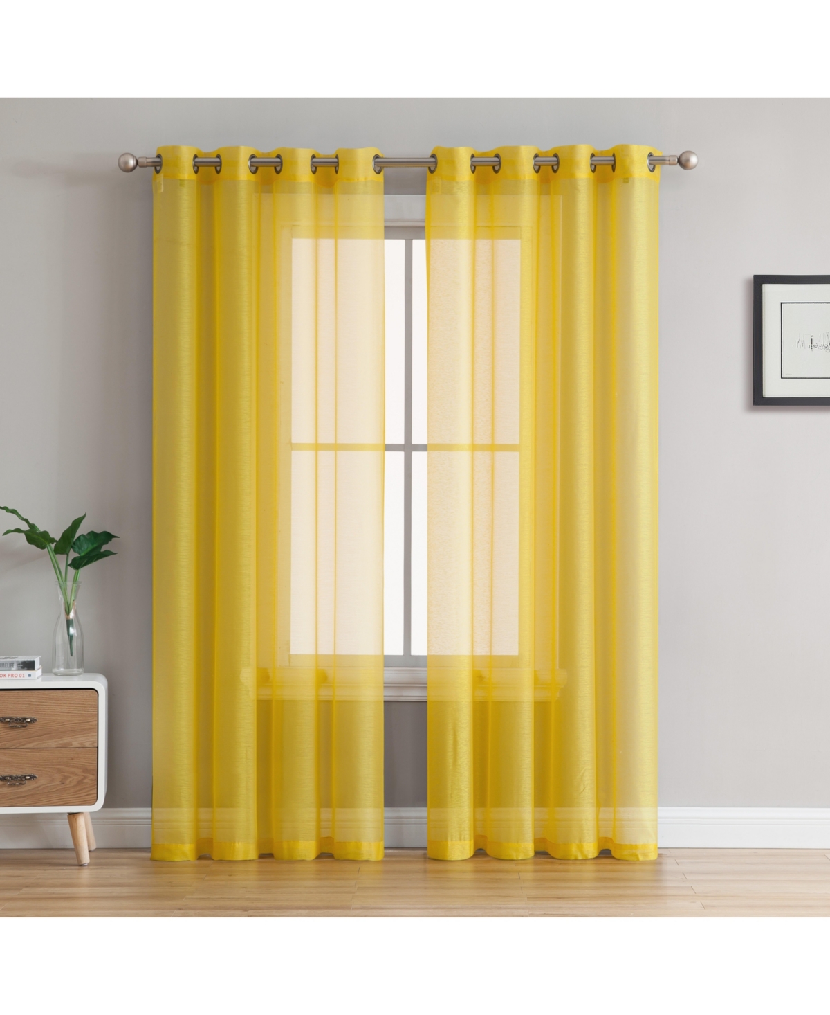 Click here for Hlc.me 2 Piece Semi Sheer Voile Window Curtain Dra... prices