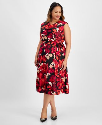 Kasper Plus Size Cowl-Neck Sleeveless Midi Dress - Macy's