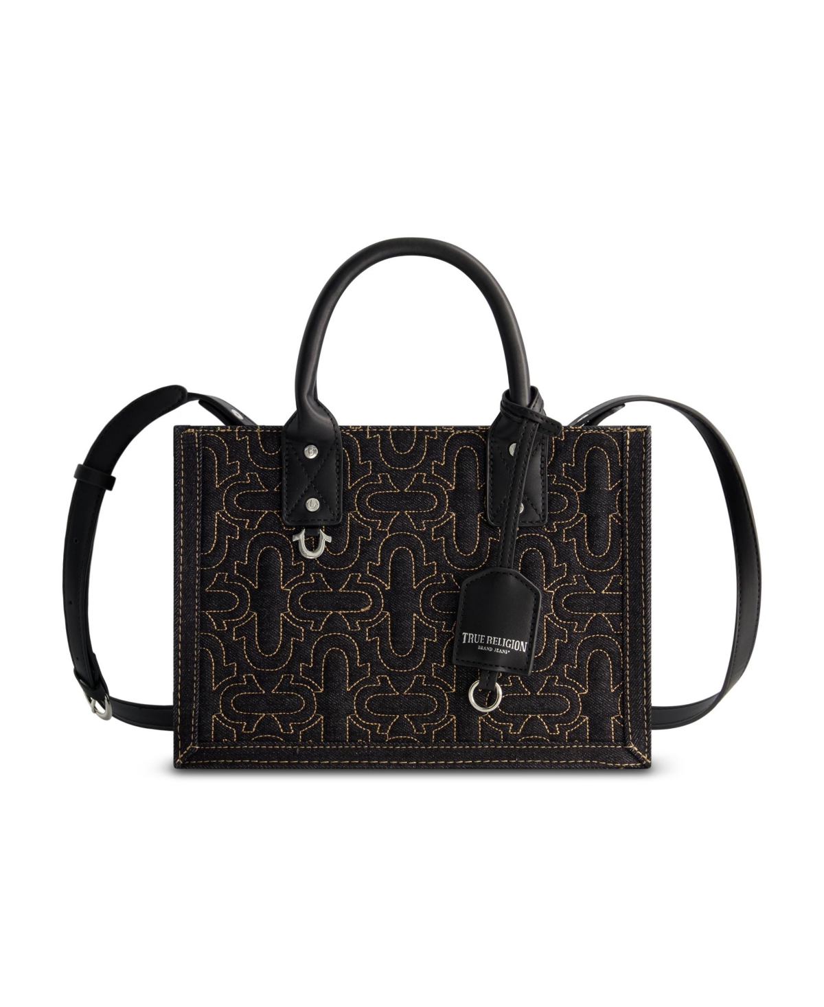 Click here for Ture Religion Quilted Horseshoe Modern Tote - Blac... prices