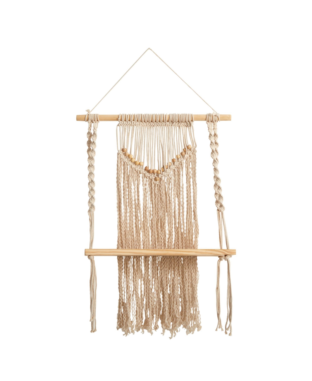 Click here for Slickblue 24 Boho Chic Wood Macrame Single Shelf W... prices