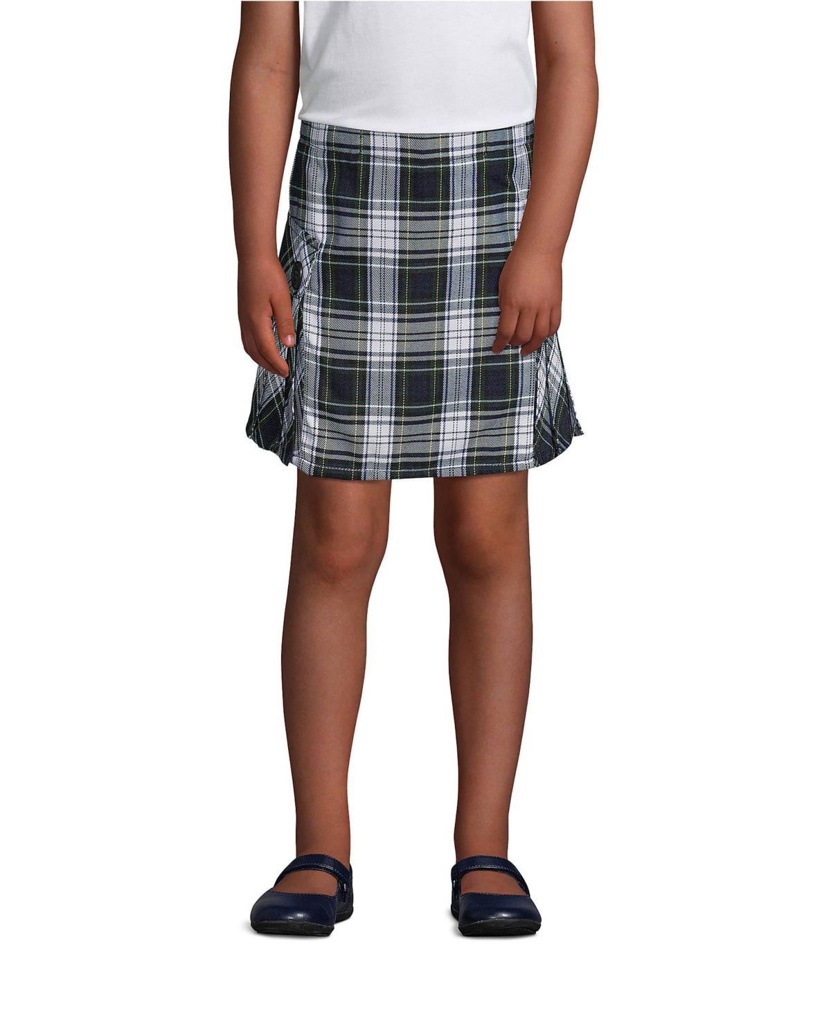 Click here for Lands End Little Girls Side Pleat Plaid Skort Abov... prices