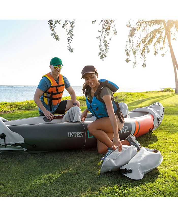 Intex Dakota K2 2 Person Vinyl Inflatable Kayak and Accessory Kit w ...