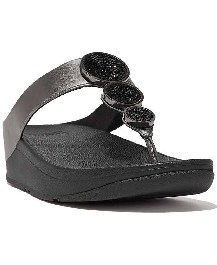 FitFlop Women's Halo Bead-Circle Metallic Toe-Post Sandals - Macy's