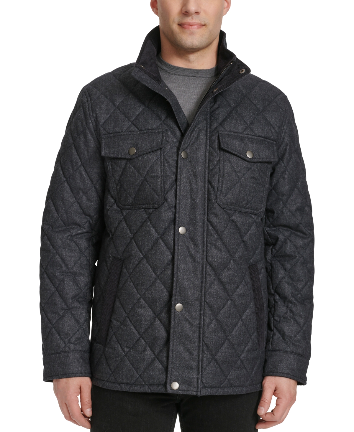 Click here for Cole Haan Mens Quilted Stand-Collar Jacket - Navy prices