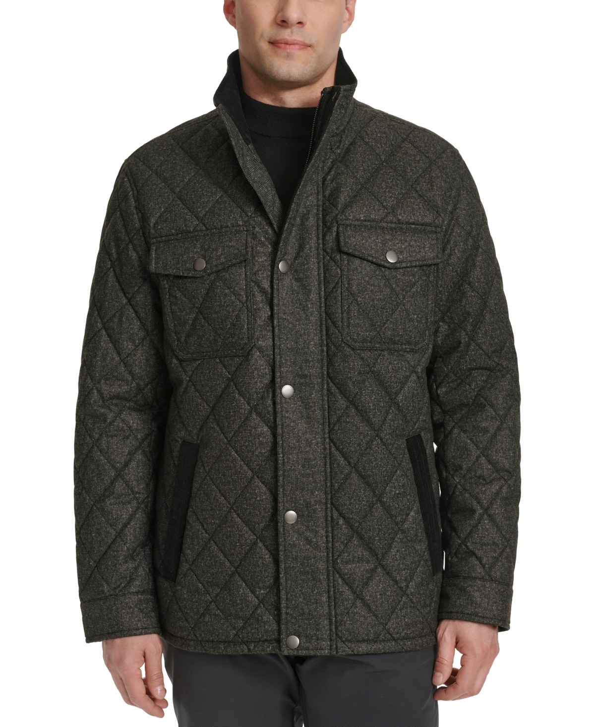 Click here for Cole Haan Mens Quilted Stand-Collar Jacket - Charc... prices