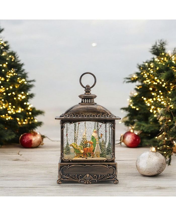 Slickblue LED Snow Globe with Santa and Sleigh Festive Holiday Decor ...