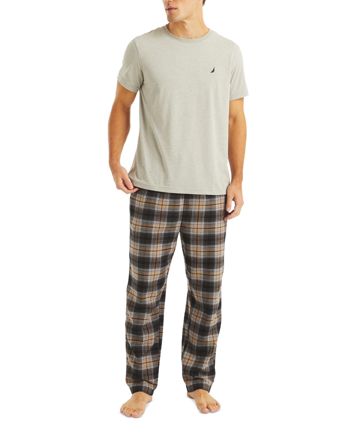 Click here for Nautica Mens Plaid Pajama Pants & Solid Pajama T-S... prices