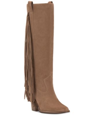 Vince Camuto Women's Pelia Extra Wide-Calf Fringe Knee-High Cowboy ...