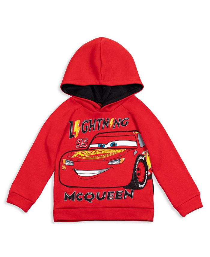 Disney Toddler Boys Pixar Cars Lightning McQueen Fleece Pullover Hoodie ...