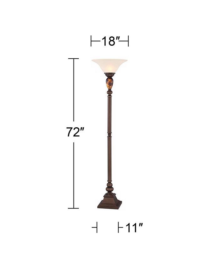 Kathy Ireland Mulholland Rustic Vintage like Torchiere Floor Lamp ...