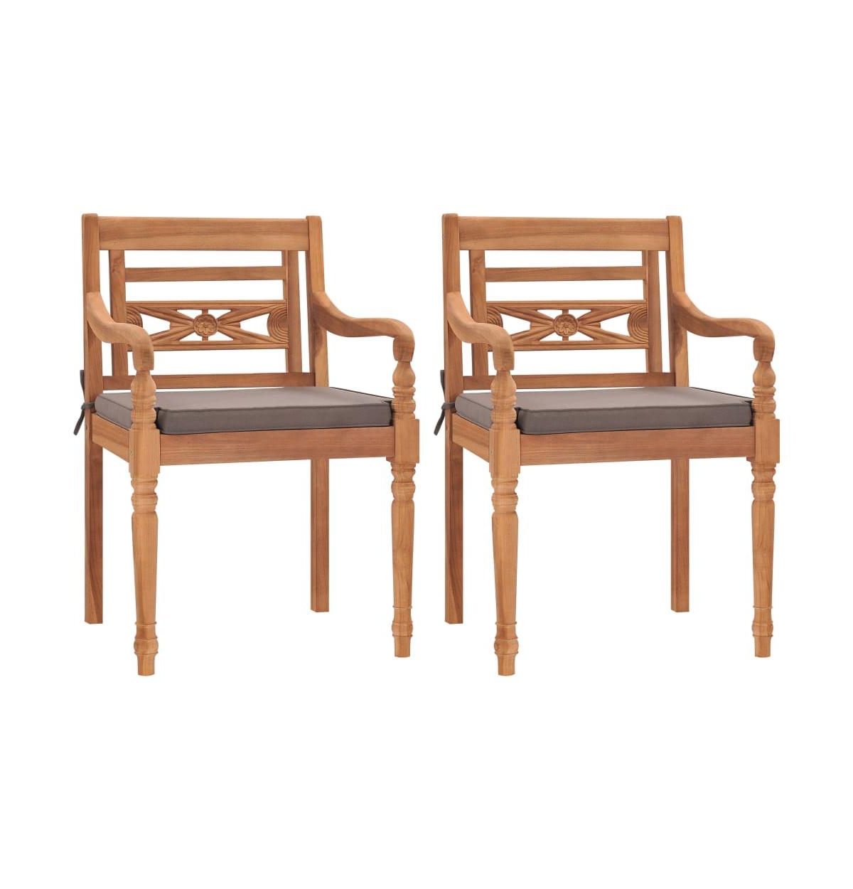 Click here for vidaXL Batavia Chairs 2 pcs with Dark Gray Cushion... prices