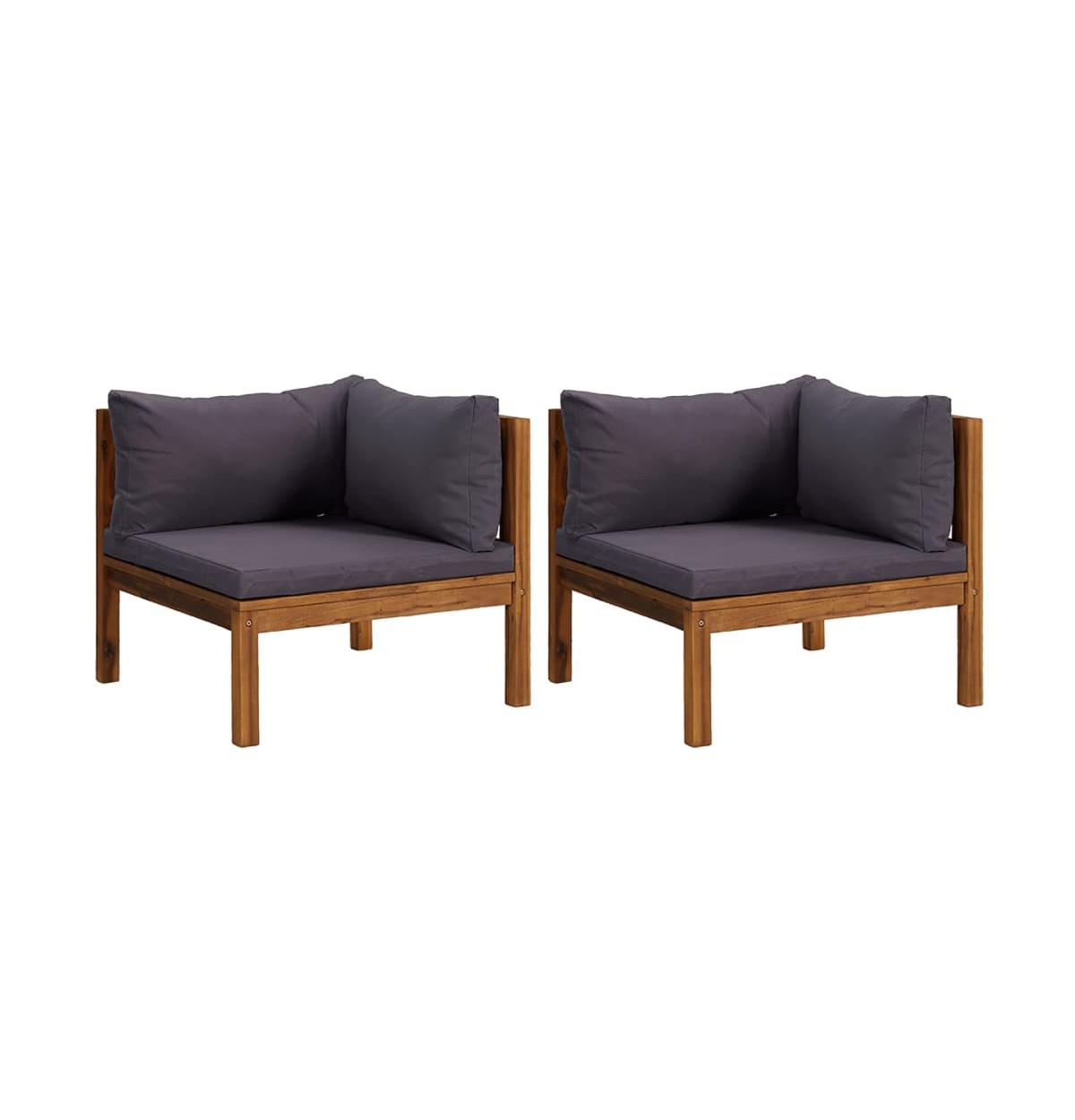 Click here for Corner Sofas 2 pcs with Dark Gray Cushions Solid A... prices
