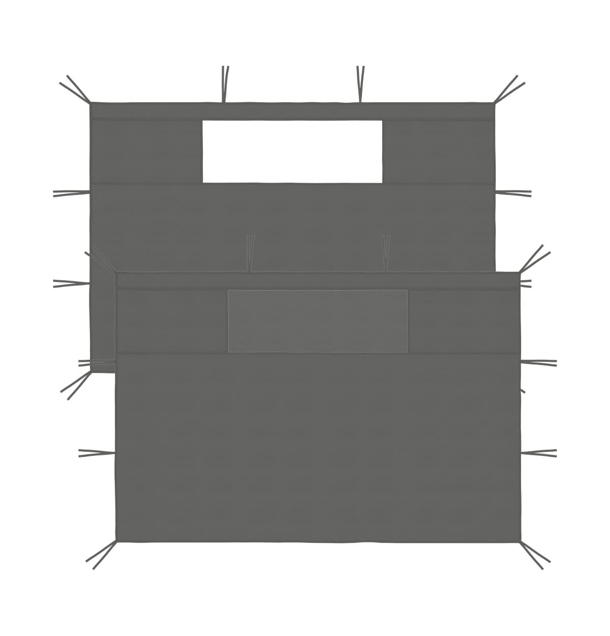 Click here for vidaXL Gazebo Sidewalls with Windows 2 pcs Anthrac... prices