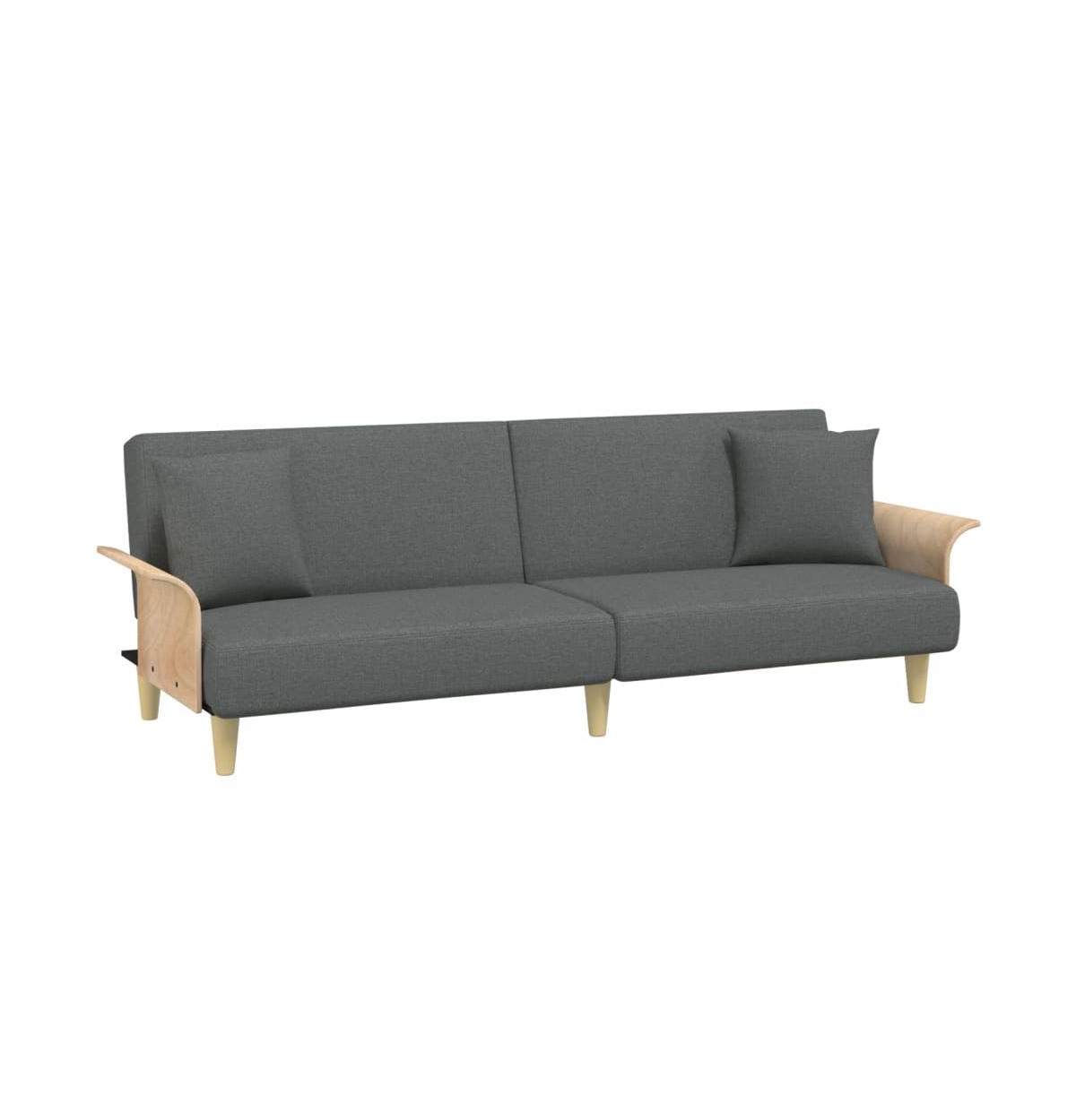 Click here for vidaXL Sofa Bed with Armrests Dark Gray Fabric - G... prices