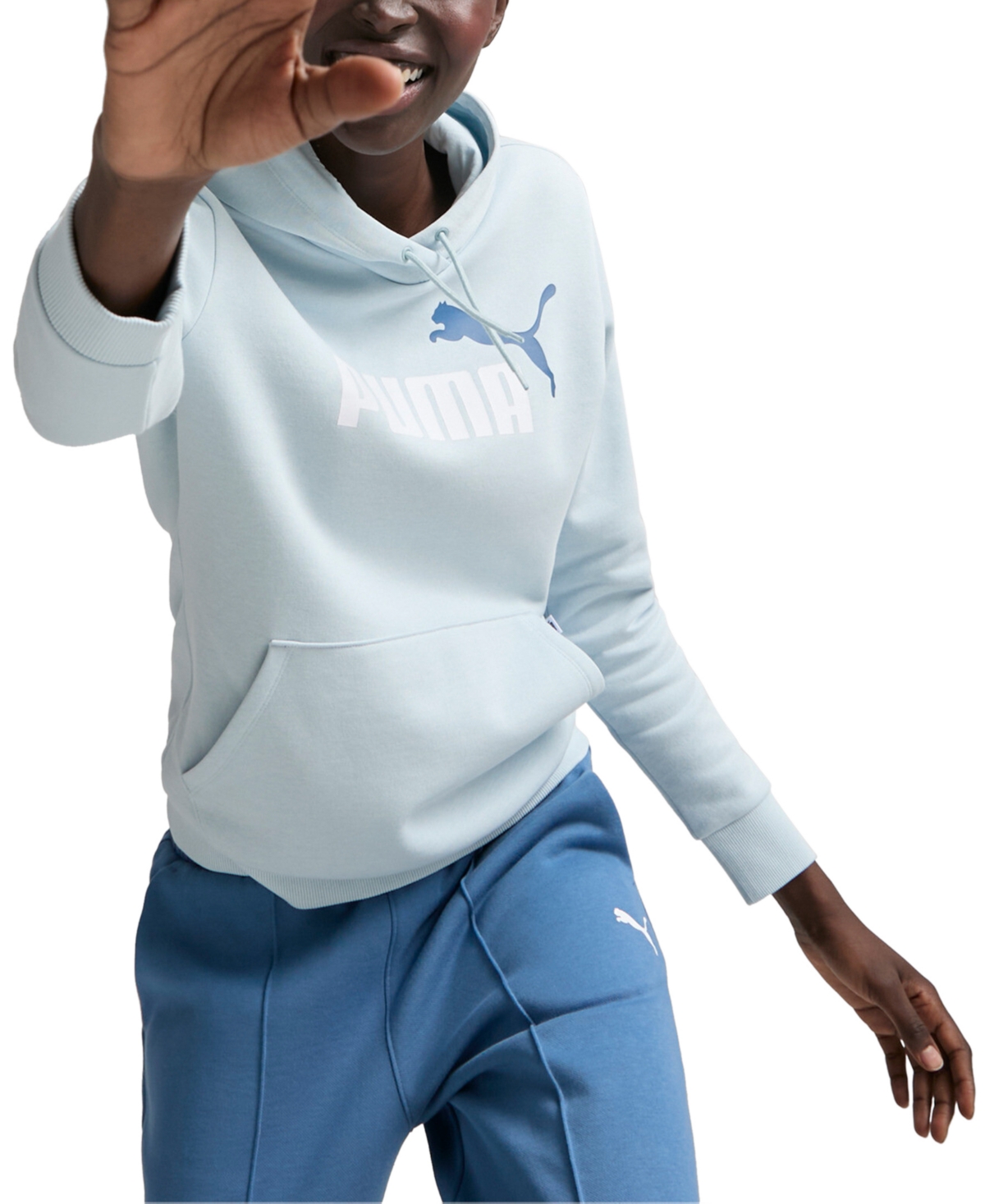 Click here for Puma Womens Essential+ Logo Fleece Hoodie - Froste... prices