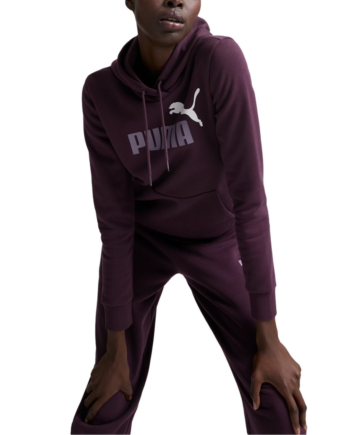 Click here for Puma Womens Essential+ Logo Fleece Hoodie - Midnig... prices
