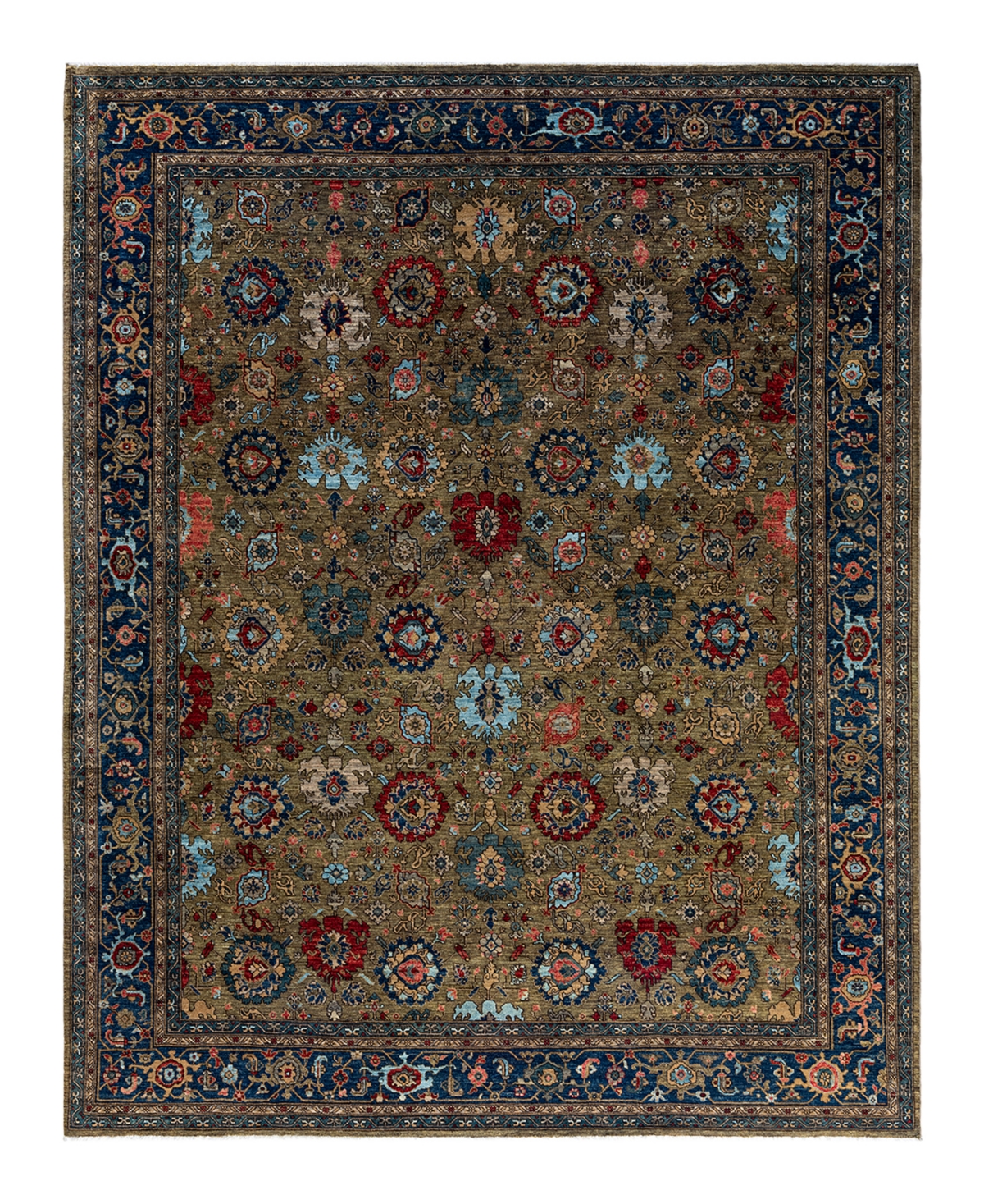 Adorn Hand Woven Rugs Serapi M1993 92x116 Area Rug - Brown