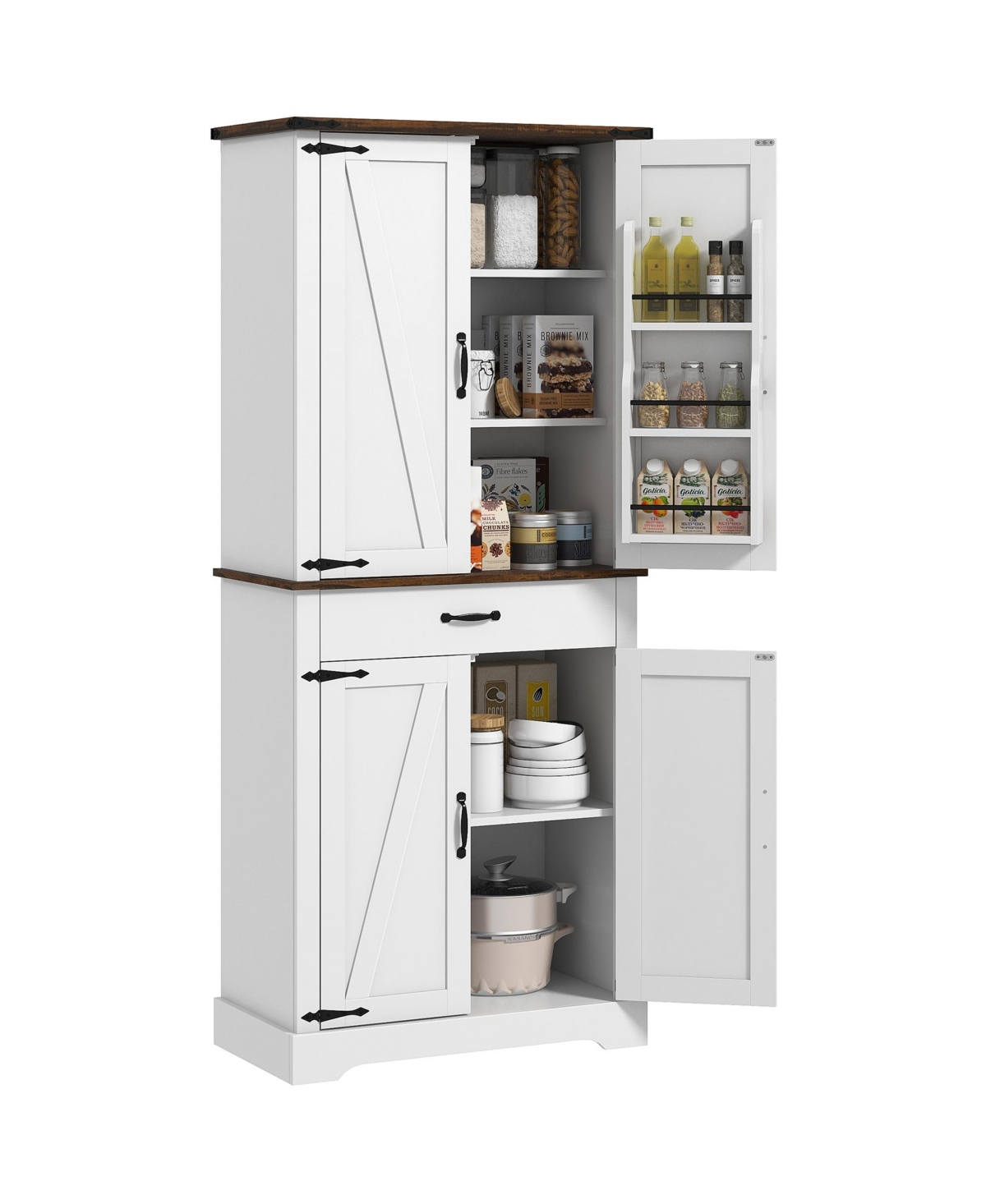 Click here for Homcom Farmhouse Kitchen Pantry Storage Cabinet w/... prices