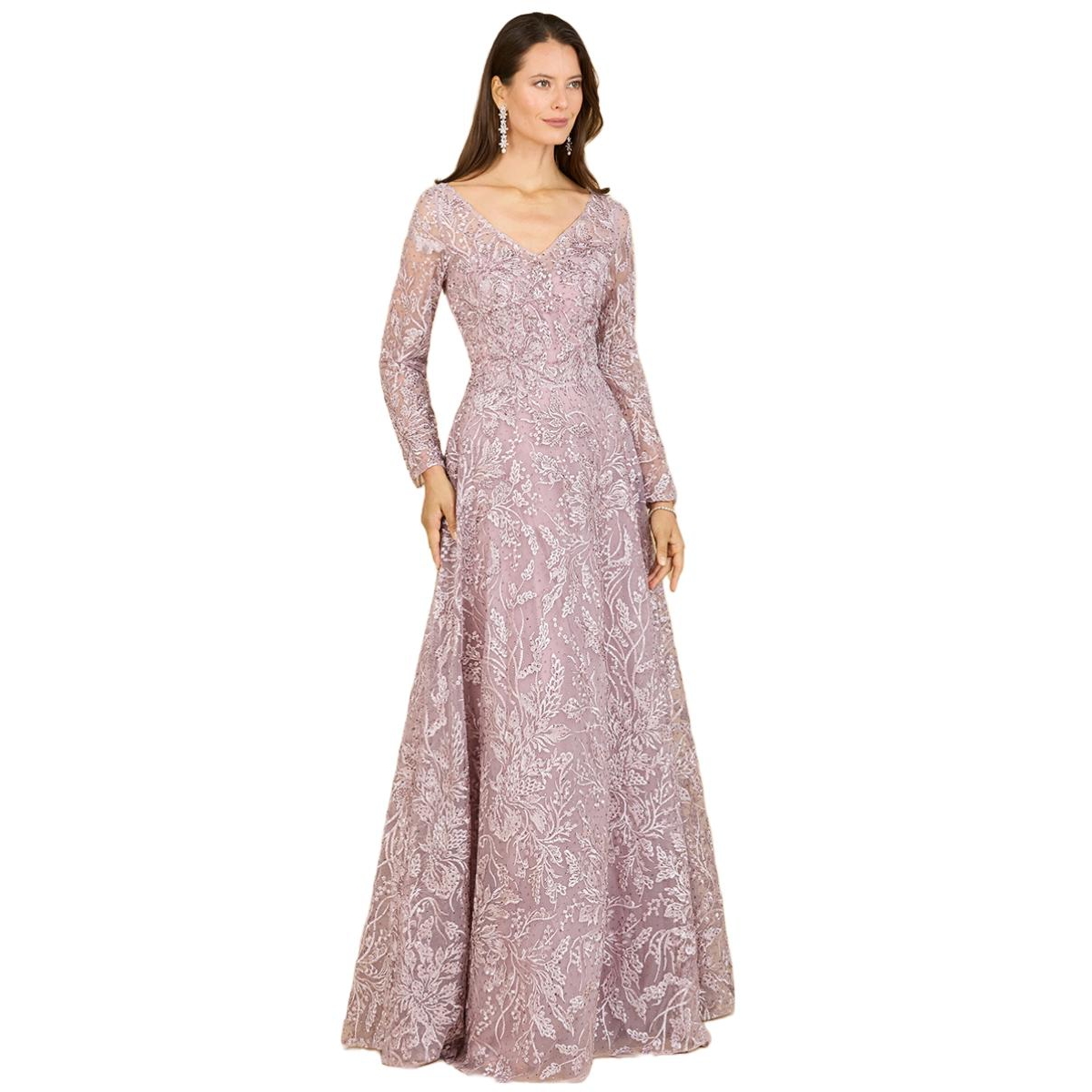 Click here for Lara Womens A-line Gown With Long Sleeves  V-Neckl... prices