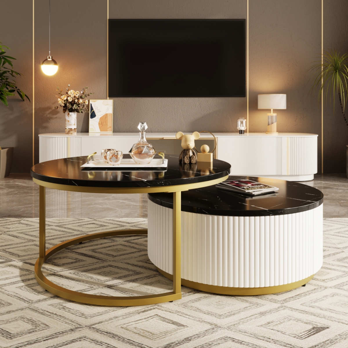 Click here for Streamdale Round Fluted Nesting Coffee Table with... prices