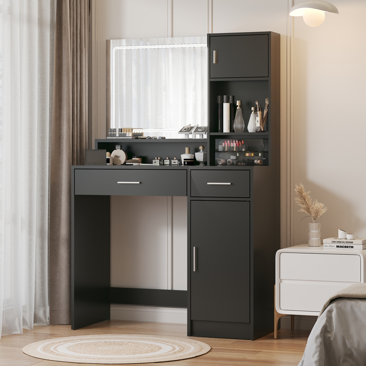 Click here for Streamdale Furniture Led Vanity Desk with Mirror... prices