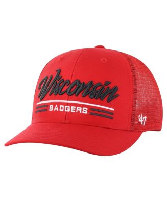 '47 Brand Men's Red Wisconsin Badgers Garner Trucker Adjustable Hat ...