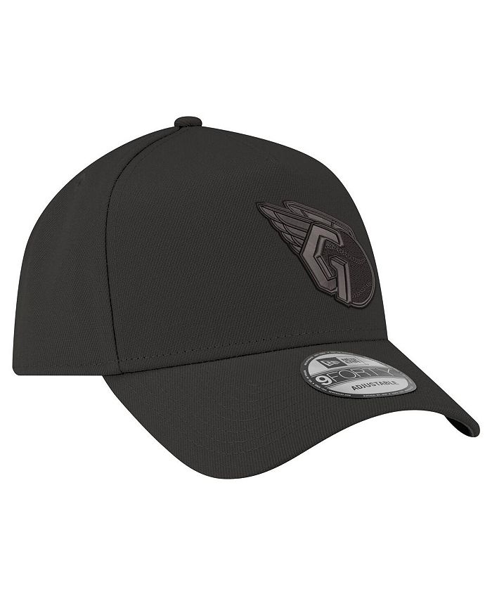New Era Men's Black Cleveland Guardians A-Frame 9FORTY Adjustable Hat ...