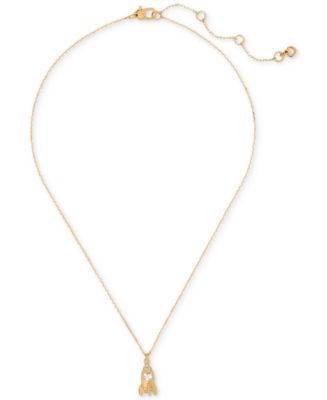 Kate Spade New York Cadet Gold-Tone Cubic Zirconia Rocket Mini Pendant ...
