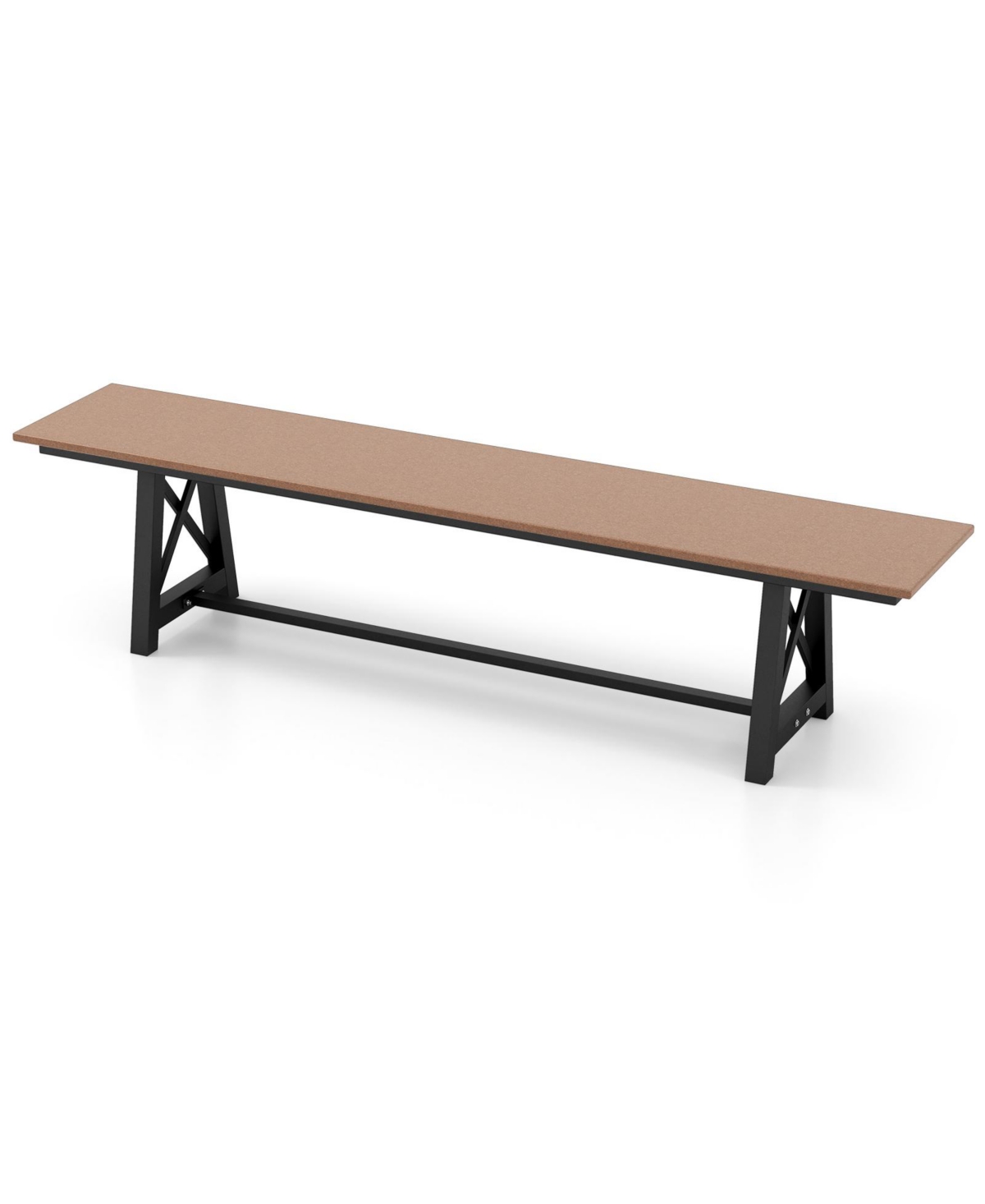 Click here for 3-4 Person Outdoor Hdpe Bench with Metal Frame-Bro... prices