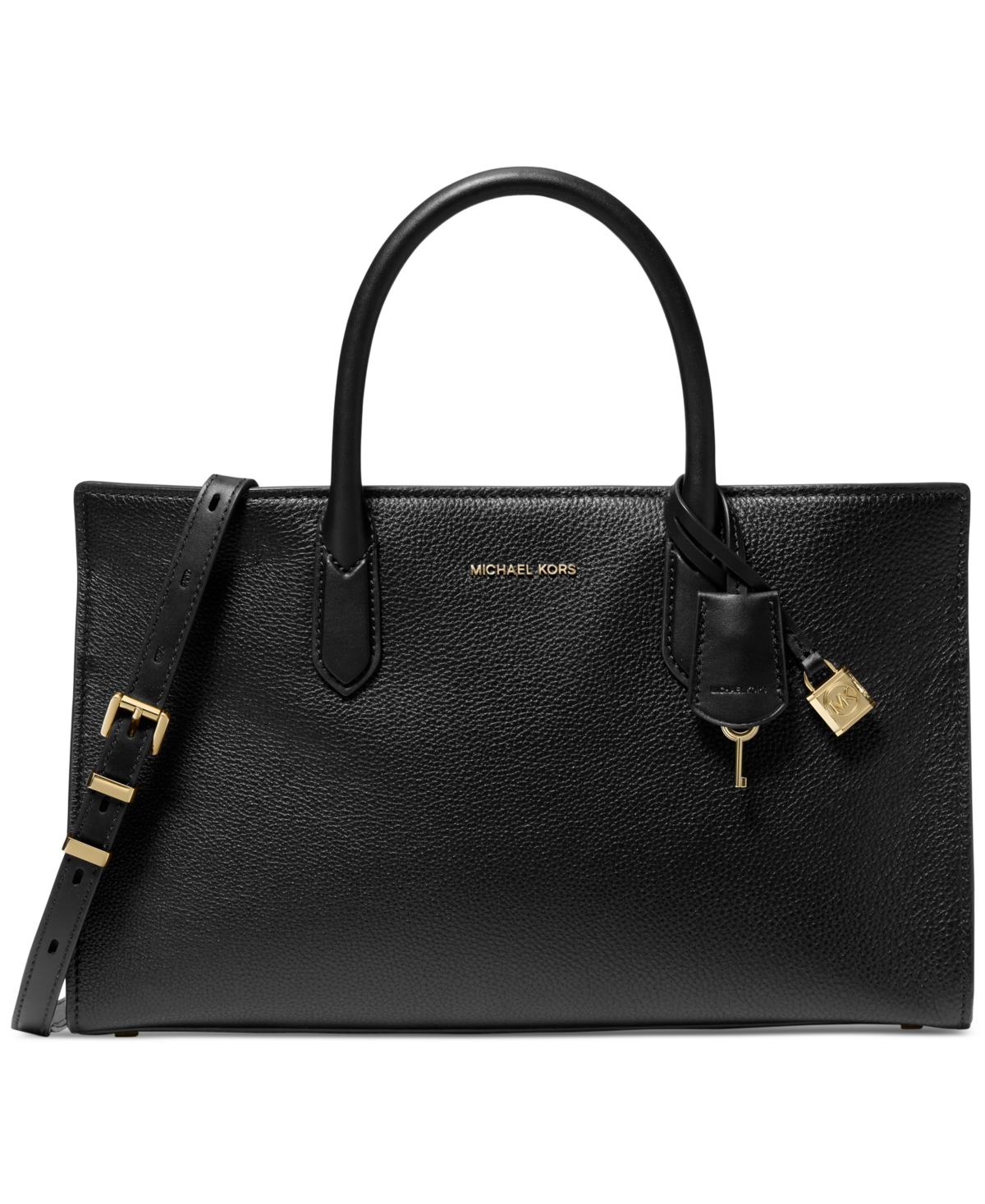 Michael Michael Kors Scarlett Medium East West Leather Satchel - Black
