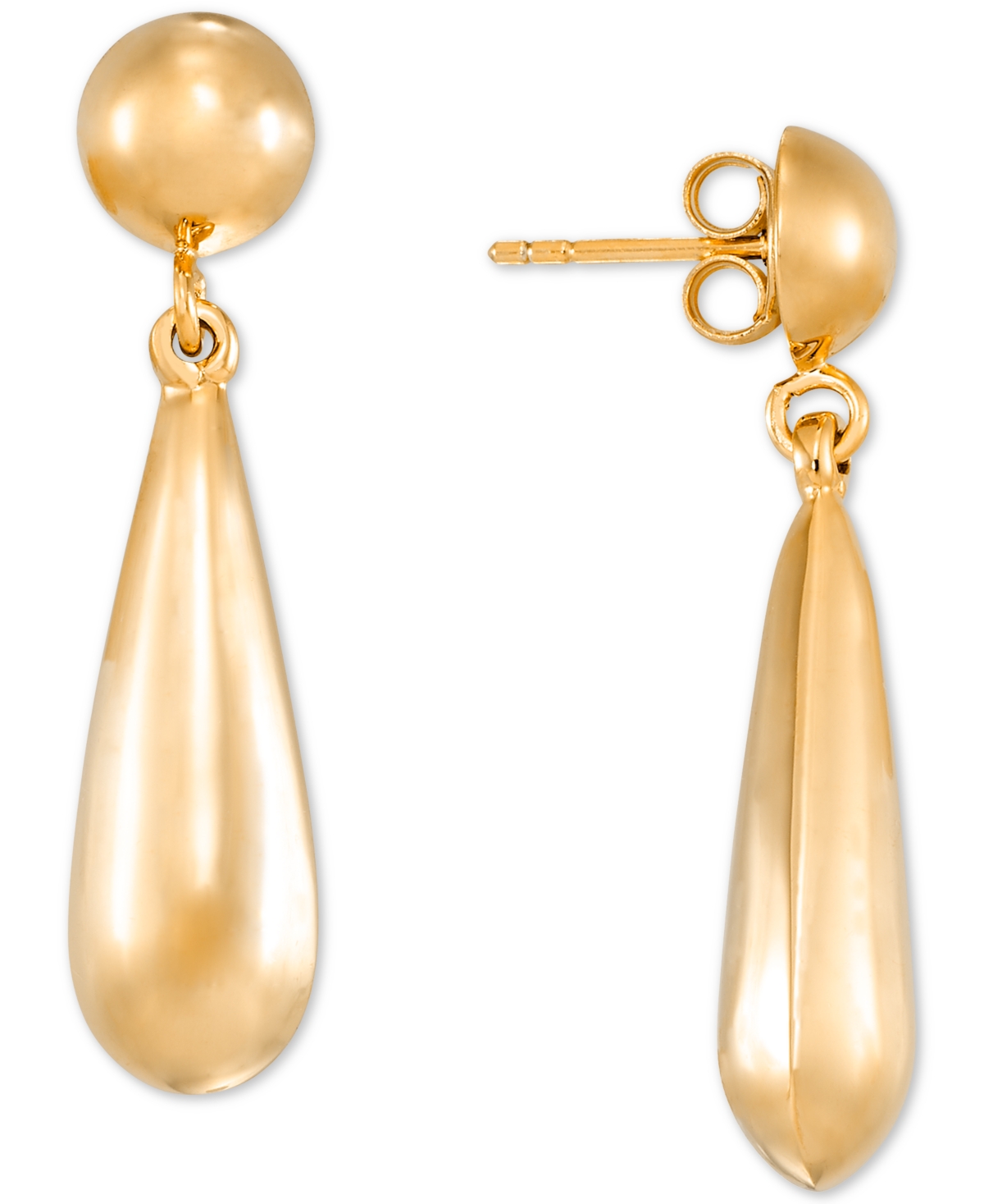 Click here for Polished Teardrop Drop Earrings in 14k Gold-Plated... prices