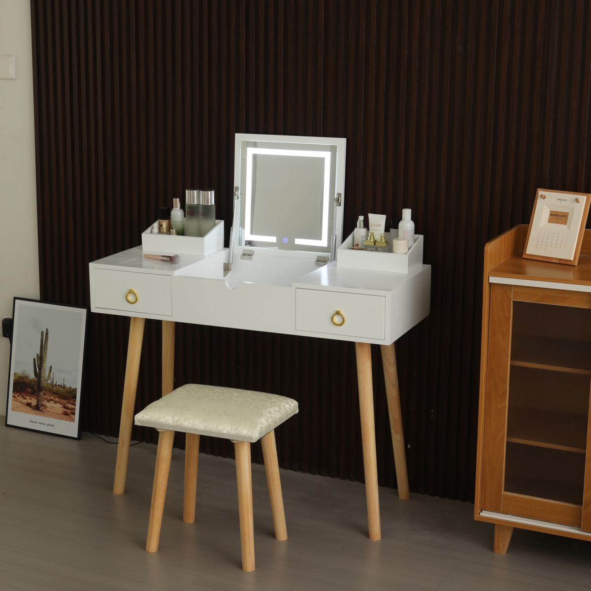 Click here for Streamdale Furniture Led Vanity Desk with Mirror... prices