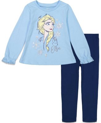 Disney Little Girls Frozen Princess Anna Elsa Graphic T-Shirt and ...