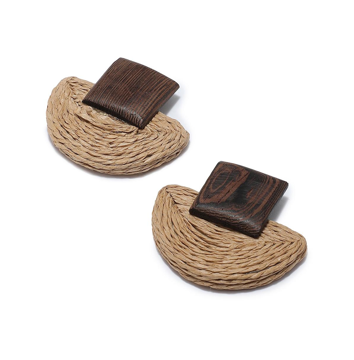 Click here for Sohi Womens Straw Drop Earrings - Brown prices
