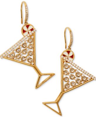 AJOA BY NADRI Gold-Tone Crystal Stone Peppermint Cosmo Drop Earrings ...