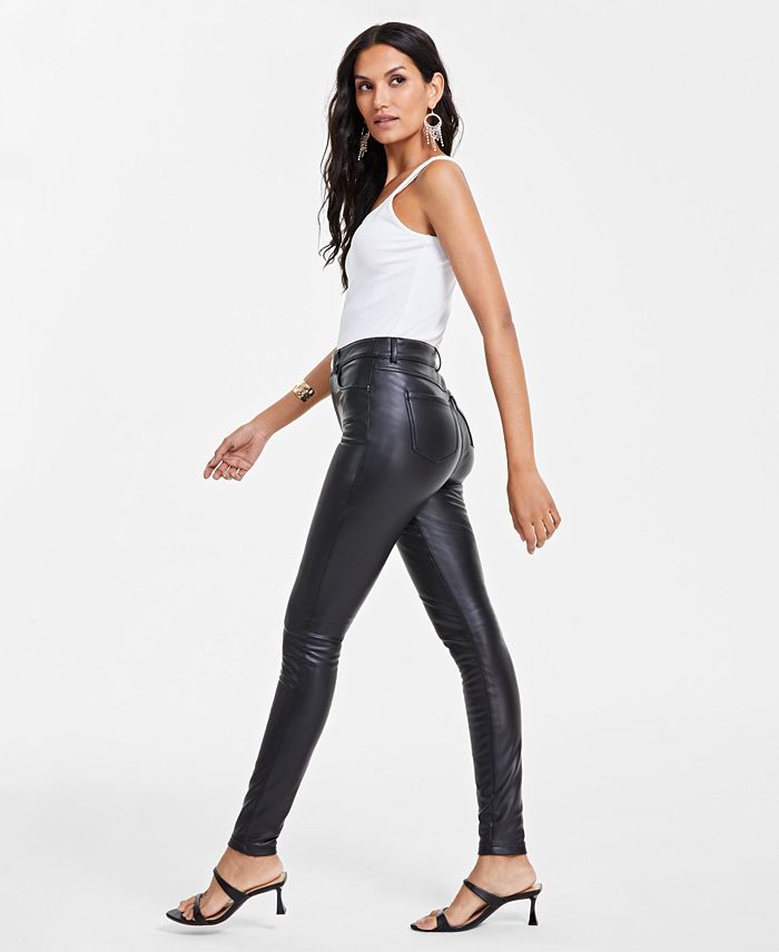 I.N.C. International Concepts Women's Faux-Leather Skinny Pants, Created for Macy's - Macy's