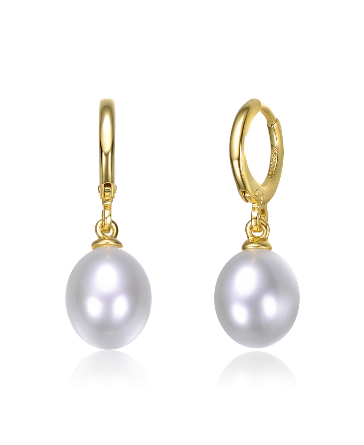 Click here for 14k Gold Plated Simulated Pearl Drop Earrings - Wh... prices