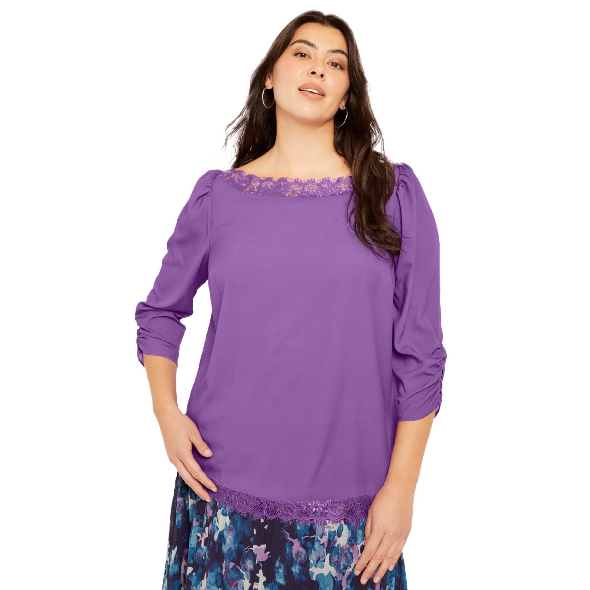 Click here for June + Vie Womens June + Vie Eyelash-Lace-Trim Boa... prices